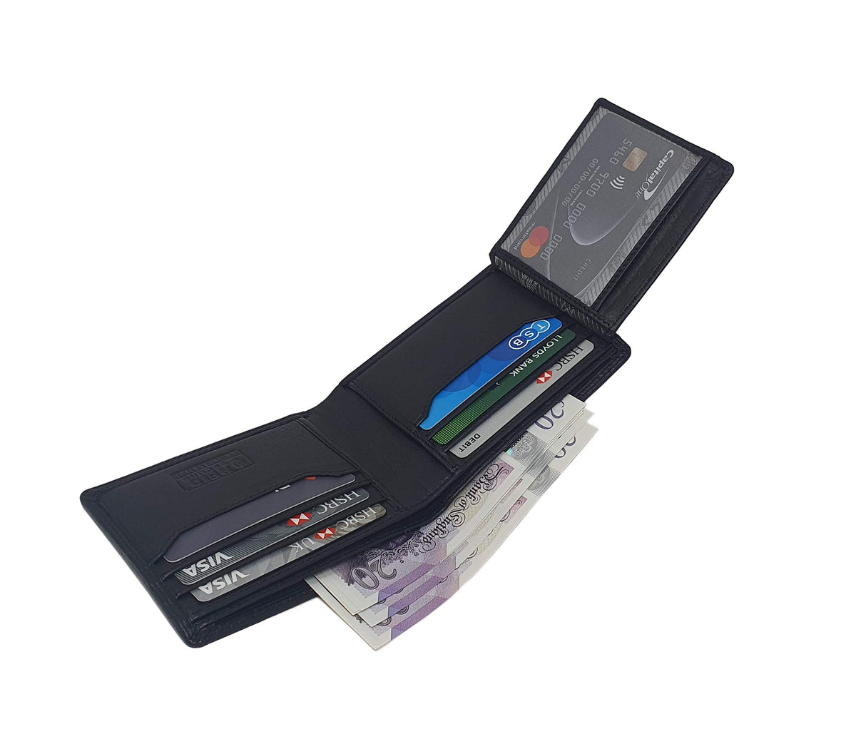 Mens Black RFID Blocking Wallet with External Quick Tap & Go Card Pock ...